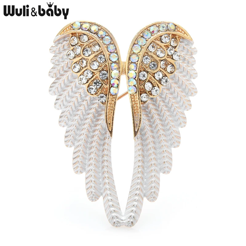 Wuli&baby Classic Rhinestone Angel Wings Brooch Pins 3 Colors 2021 ...