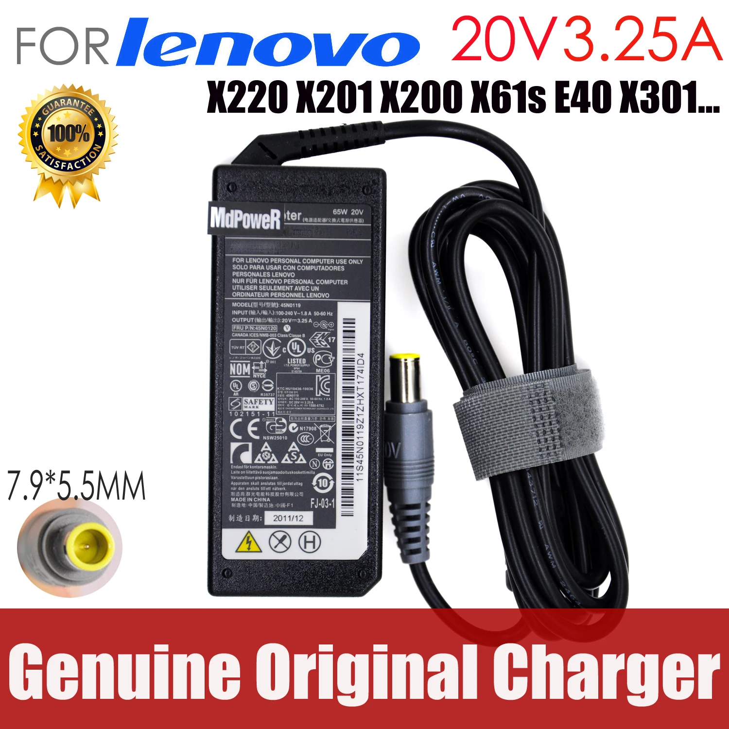 original-20V-3-25A-AC-Adapter-Laptop-Charger-For-Lenovo-Thinkpad-R60 ...