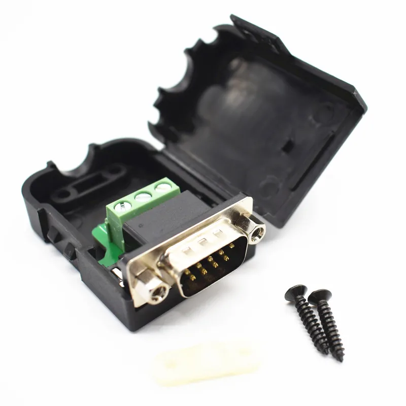 D-sub Db9 Male 9pin Black Cover Nut Type Breakout Terminals Board ...