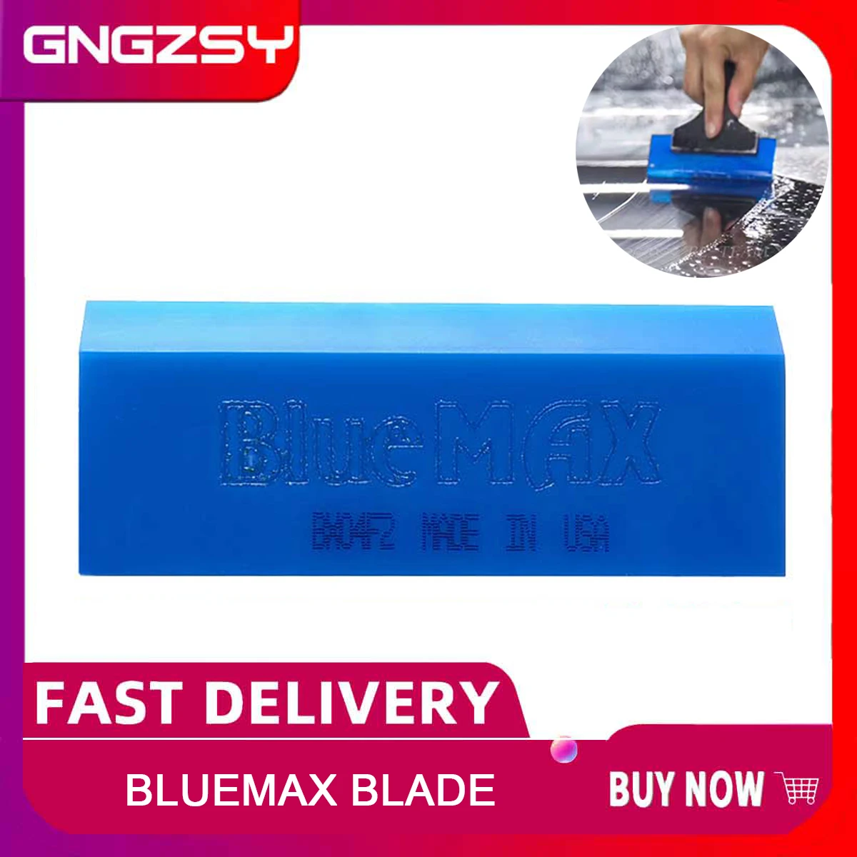 13*5cm Bluemax Rubber Scraper Window Squeegee Blade Glass Cleaner Vinyl ...