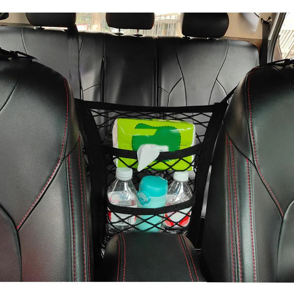 Strong Elastic Car Mesh Net Bag Between Car Organizer Seat Back Storage ...