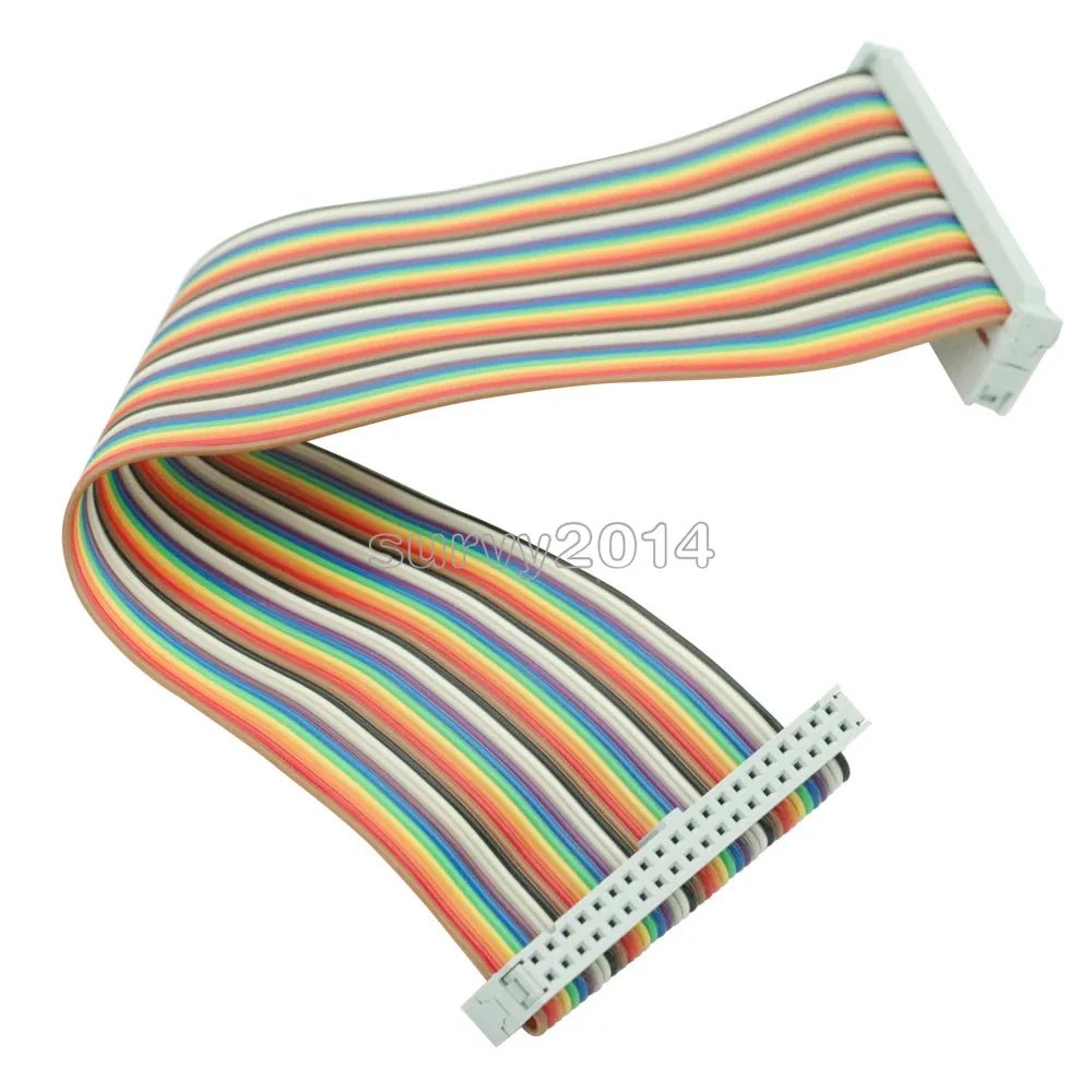 Newest 20cm 40 Pin 40pin Way Gpio Rainbow Ribbon Cable For Raspberry Pi ...