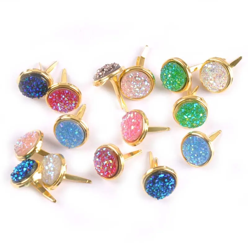 Mix Pattern Golden Brads For DIY Scrapbooking Embellishments Fastener ...