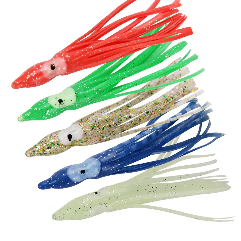Rubber Fishing Lure | Rubber Squid Skirts | Rubber Glow Bait - 5pcs/lot ...