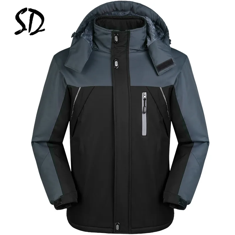 Winter Inner Fleece Windproof Waterproof Jackets Men Thick Warm Winter ...