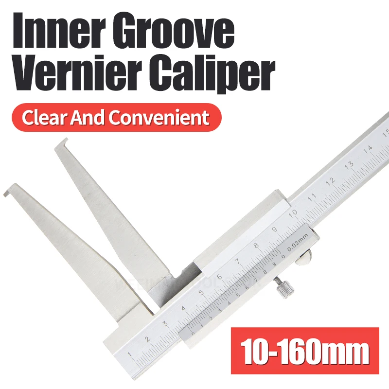 10 160mm Inner Groove Caliper Intern Vernier Caliper Stainless Steel ...
