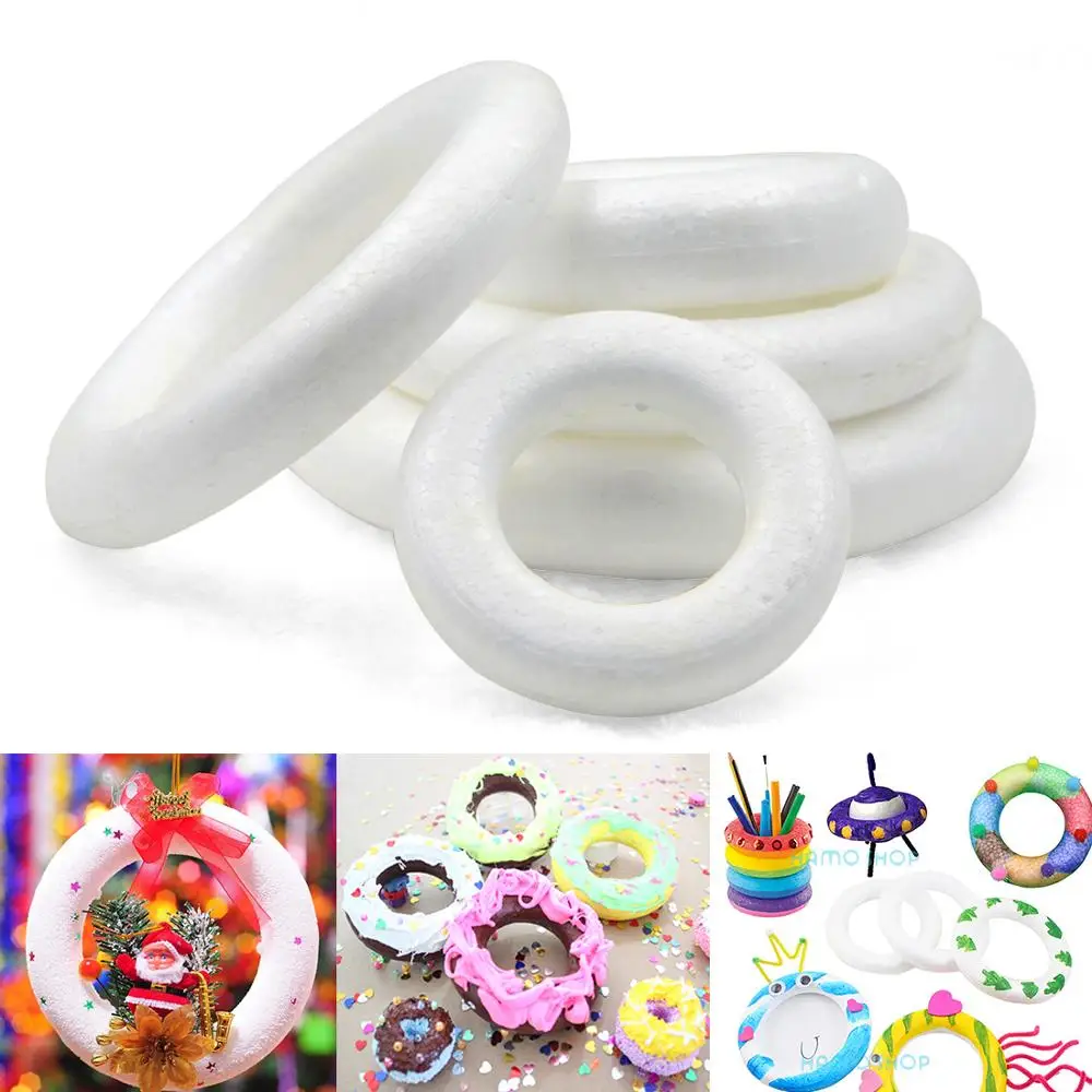 XMAS Polystyrene Styrofoam Foam Ring Half Ring For Craft DIY Accessory ...