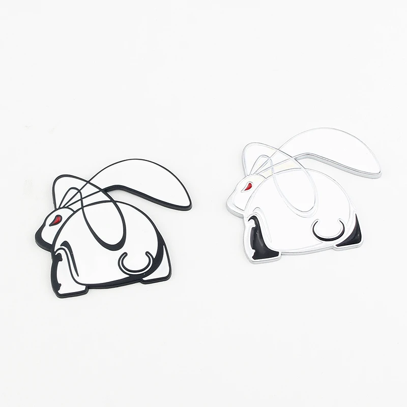 1 Pcs 3d Evil Rabbit Car Emblem Sticker Badge Car Styling Suitable For ...