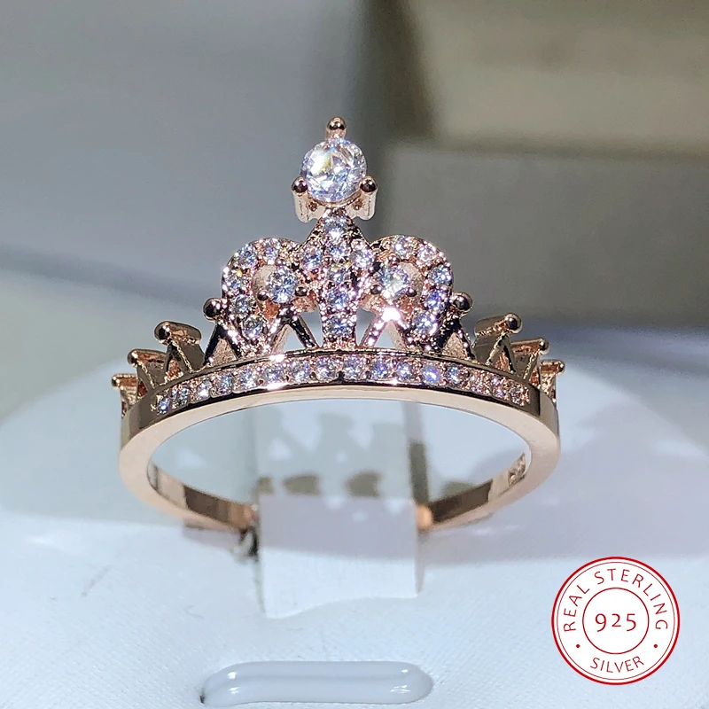 Anillo-de-plata-925-DE-CORONA-DE-Princesa-para-mujer-anillo-de ...
