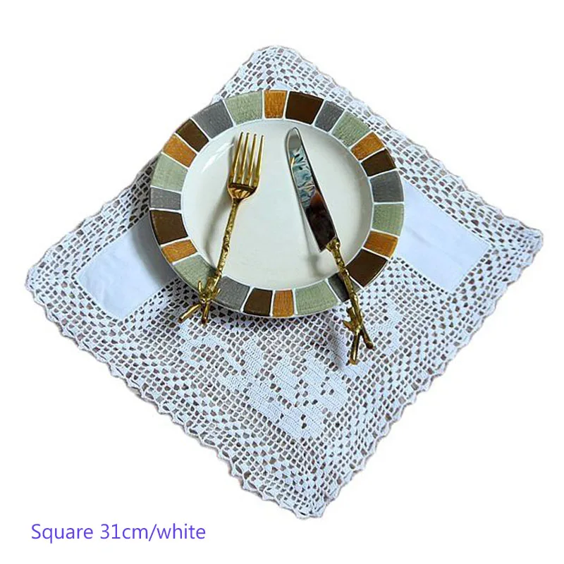 NEW-Cotton-lace-placemat-tea-coaster-kitchen-Crochet-dining-table-place ...