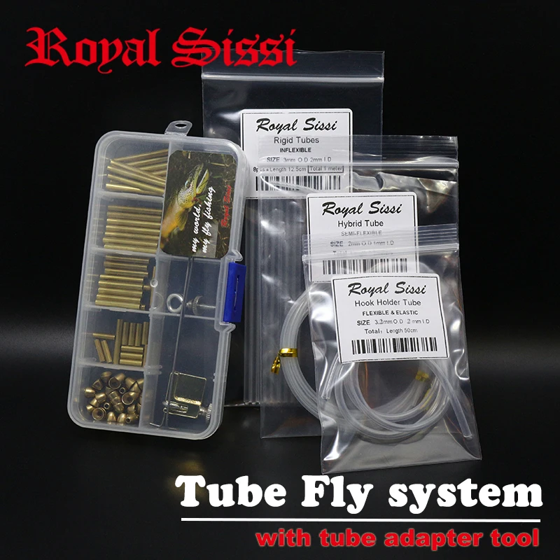 Tube fly tying system combo with fly tube adapter tool & brass tubes ...