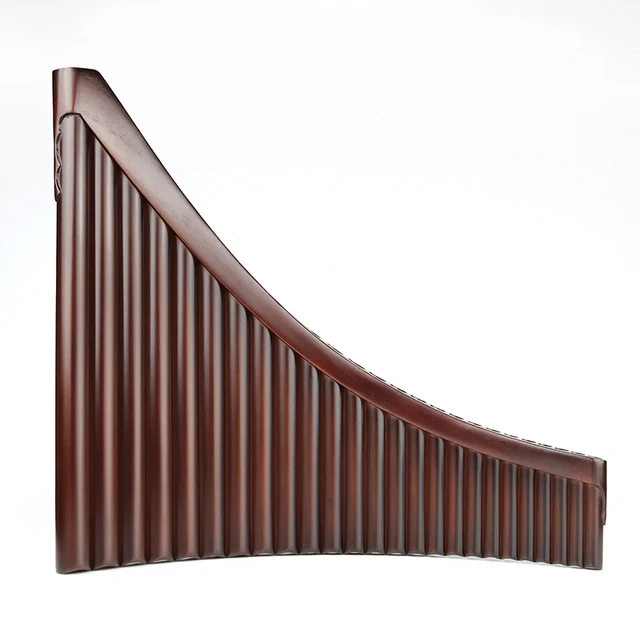 25 Pipes C Key Brown Pan Flute Traditional Romanian Woodwind Instrument ...