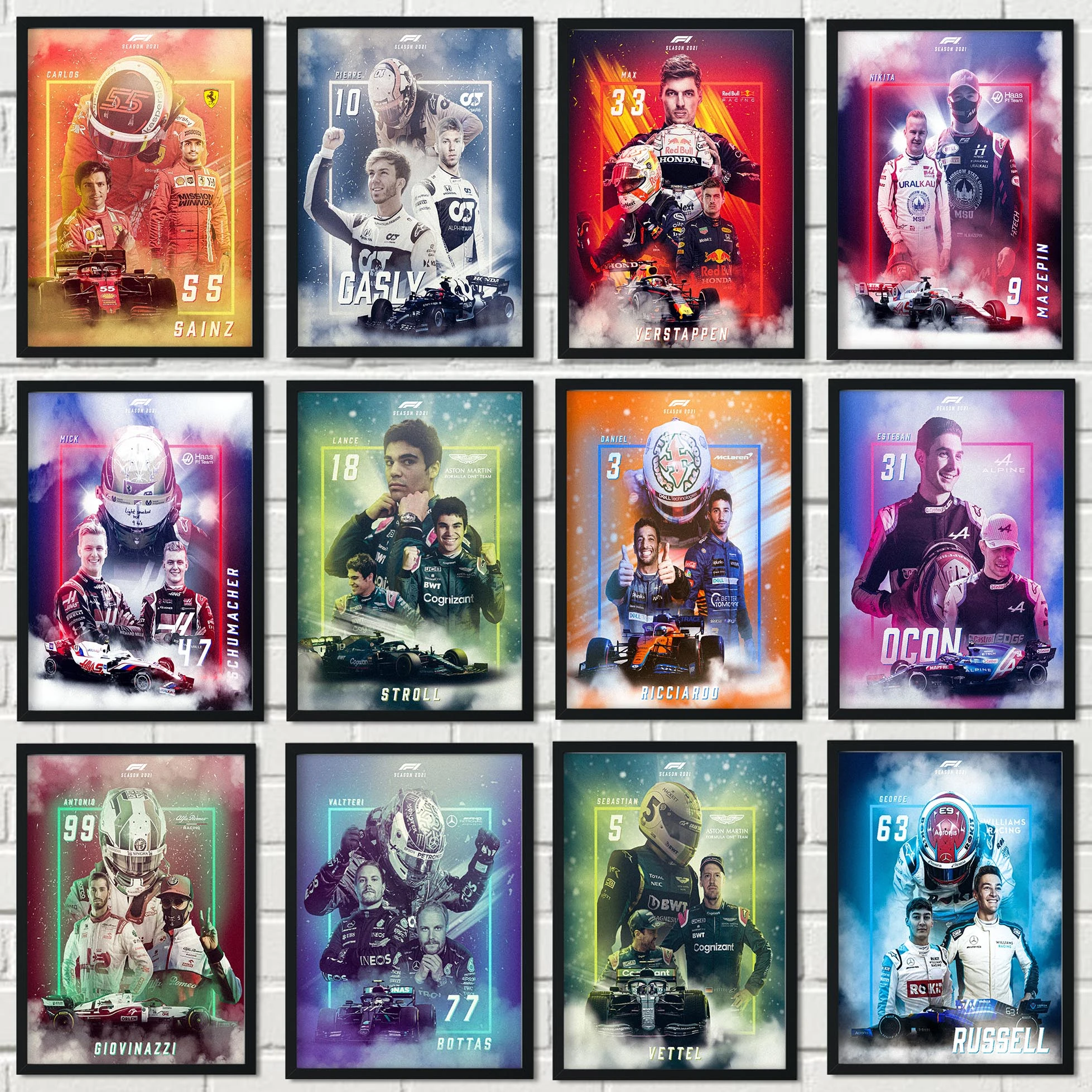 F1 Racing Driver Formula 1 World Championship Poster Racing Team ...