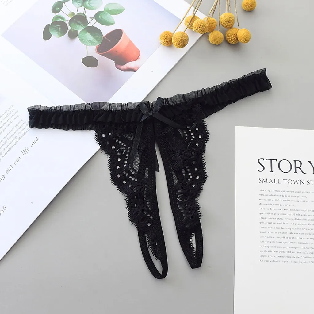 Tanga de encaje sin costuras para mujer, ropa interior Sexy, lencería ...
