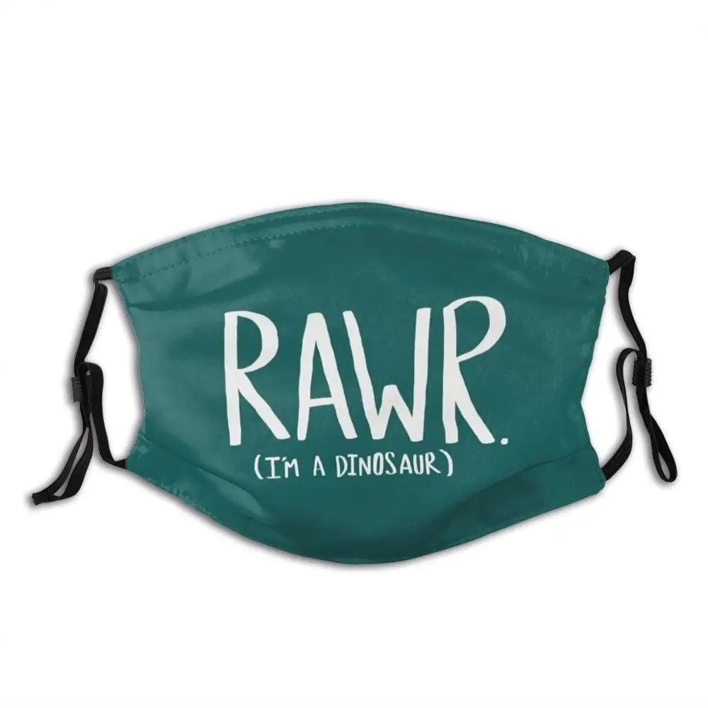 Rawr-I-M-A-Dinosaur-Turquoise-Print-Washable-Filter-Anti-Dust-Mouth ...