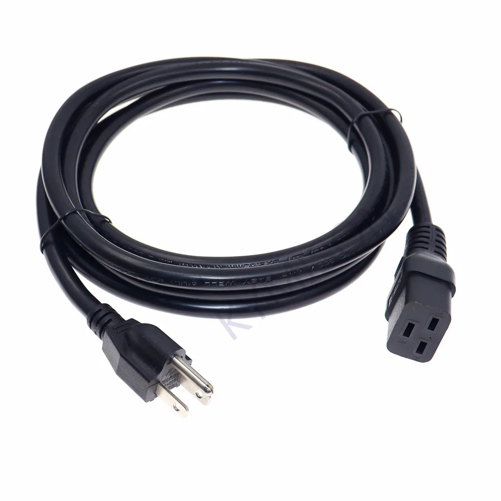 14AWG SJT 전원 코드 3m, 미국 캐나다 3 프롱 Nema 5 15P 3Pin Male to IEC320 C19 암 소켓 ...