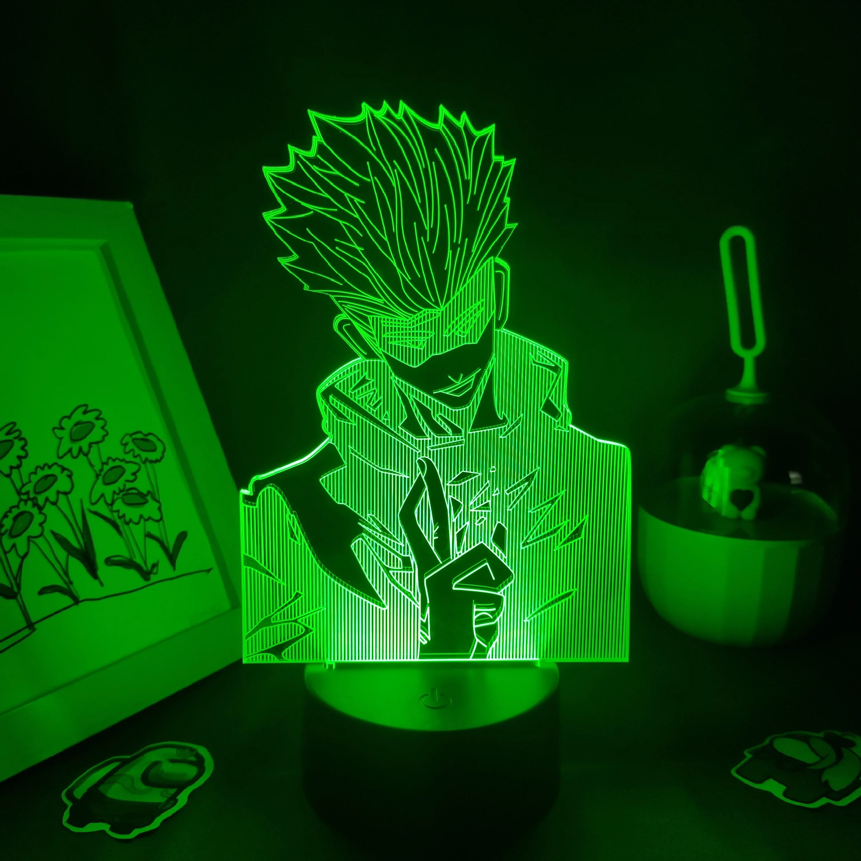 Base de lampe noire E - Lampe LED néon RVB Sukuna Manga, Jujutsu ...