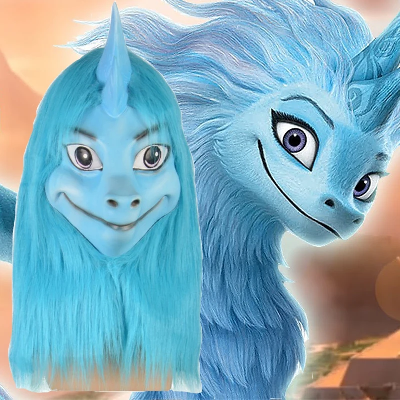 Reneecho Raya And The Last Dragon Sisu Costume Sisu Latex Headgear Blue ...