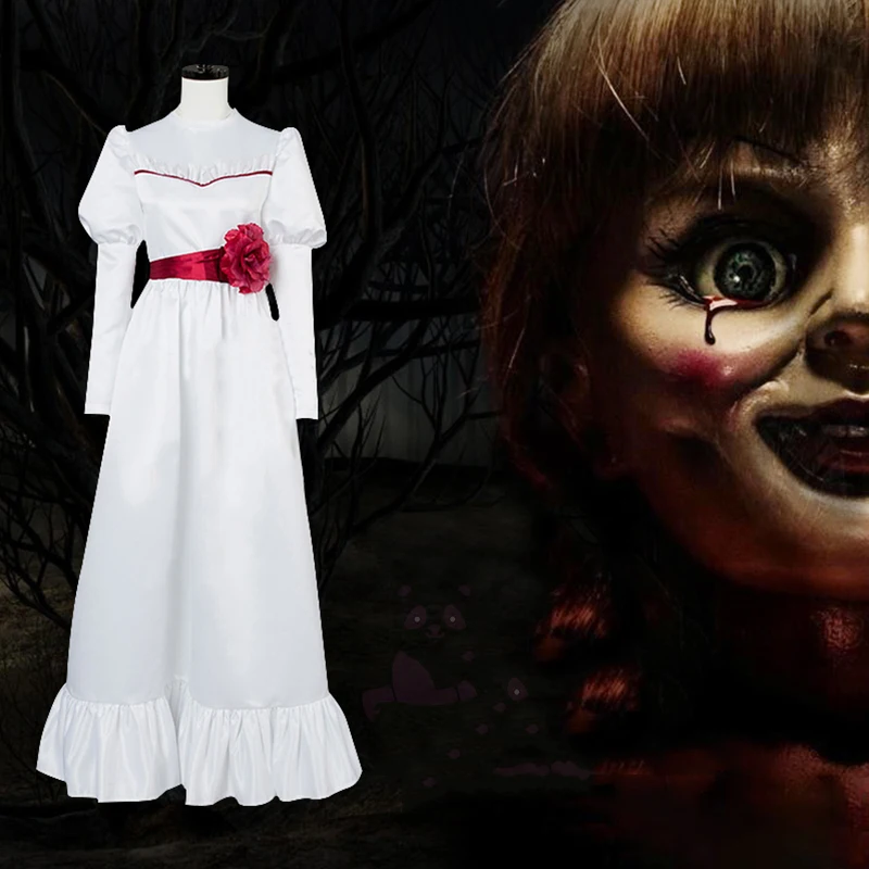 Disfraz de Annabell de película para mujer y niña, traje de Cosplay de ...