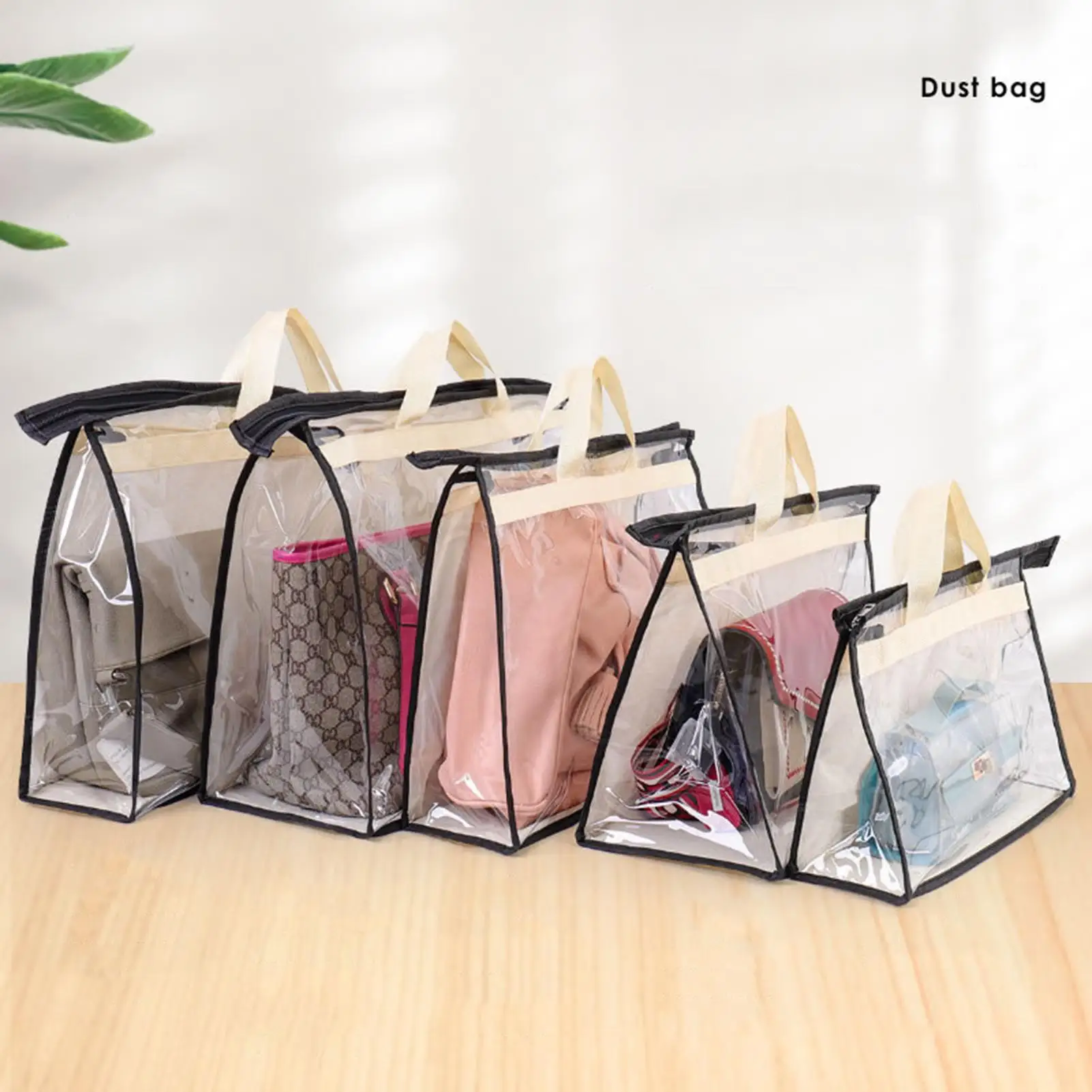 Dust-Proof-Transparent-Storage-Bag-Organizer-Hanging-Handbag-Cover-with ...