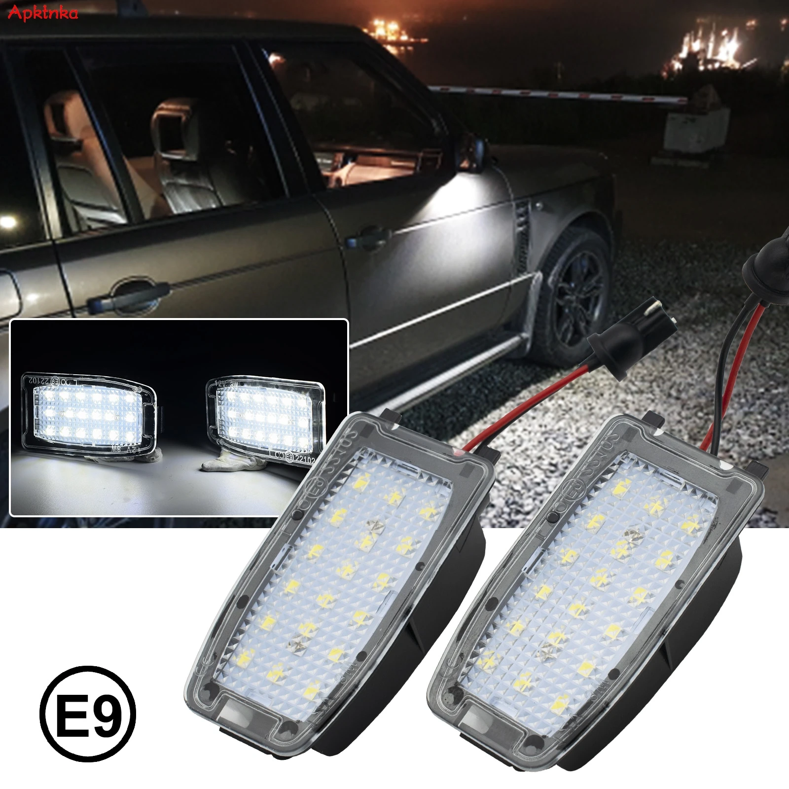 Apktnka Pair Bright Led Rear View Under Mirror Puddle Light For Land ...