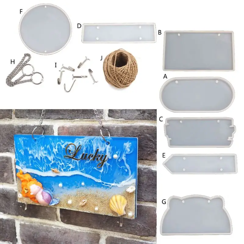 Clear Silicone Indicator Signs Card Epoxy Resin Mold DIY Door Plate ...