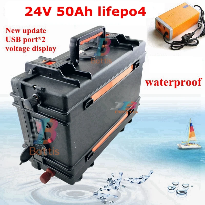 Suitcase Lifepo4 8s 24v 50Ah battery pack IP67 box ABS Not lead acid ...