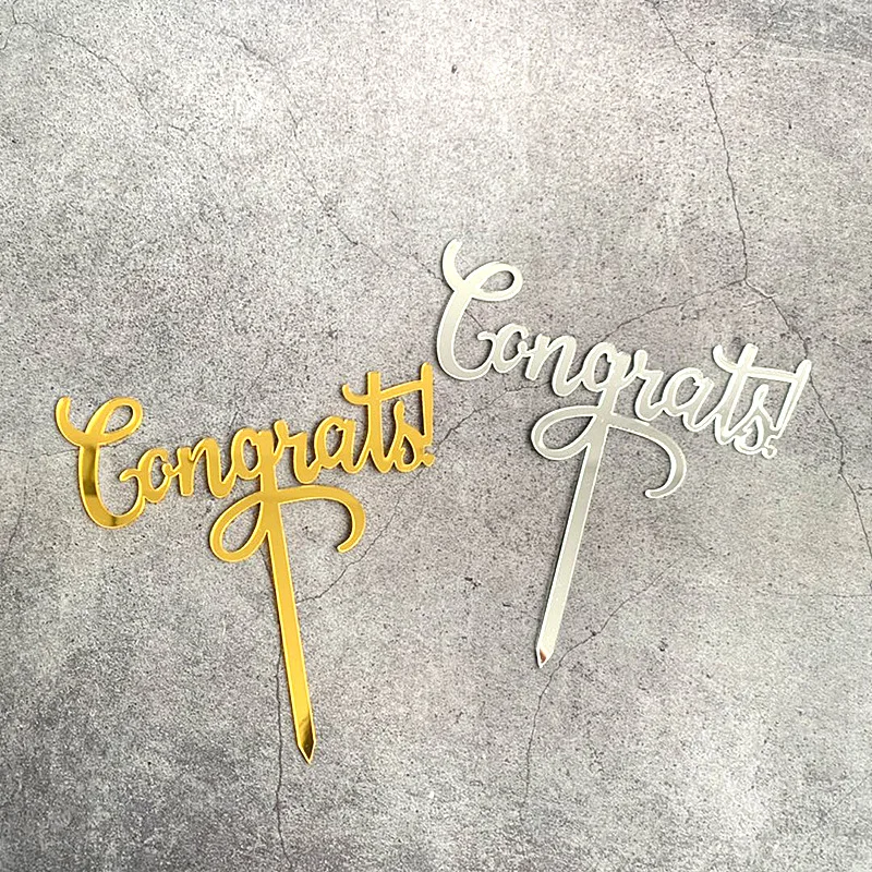 Congrats-Acrylic-Cake-Topper-Gold-Graduations-Celebrate-Cake-Topper ...