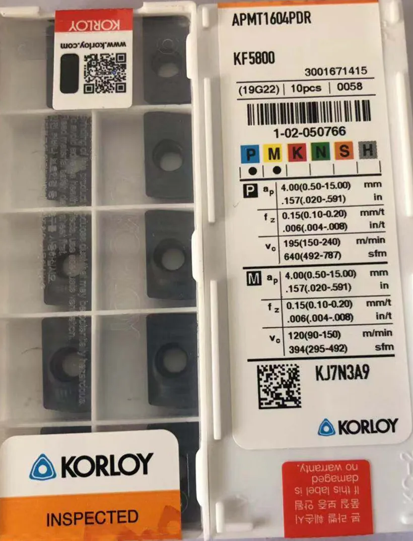 APMT1604PDR-KF5800-10-piezas-50-piezas-100-piezas-100-original-KORLOY ...