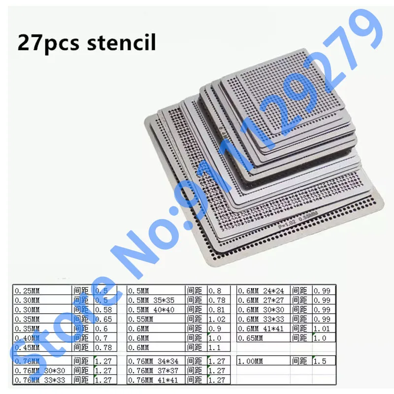 27Pcs BGA Stencils Universal Direct Heated Stencils For SMT SMD Chip ...