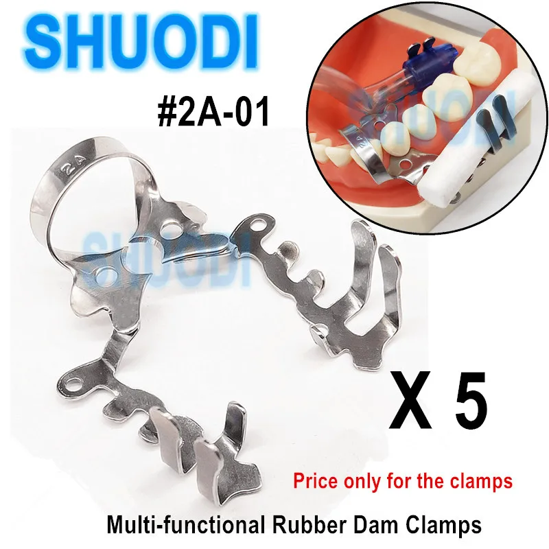 5pcs Dental Rubber Dam Clamp For Multi-funtional Use Dental Special ...