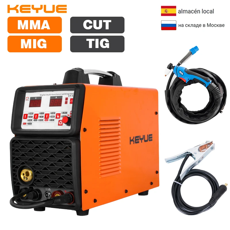 KEYUE CT-520D 다기능 TIG 용접기, 유량 없음, 가스 용접 TIG 컷, MMA MIG 용접기, 4 in 1, 5kgs 용량