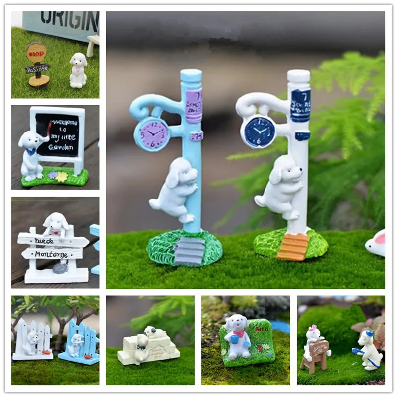 Dog-Climbing-Signpost-Animal-Miniature-Fairy-Garden-Home-Houses ...
