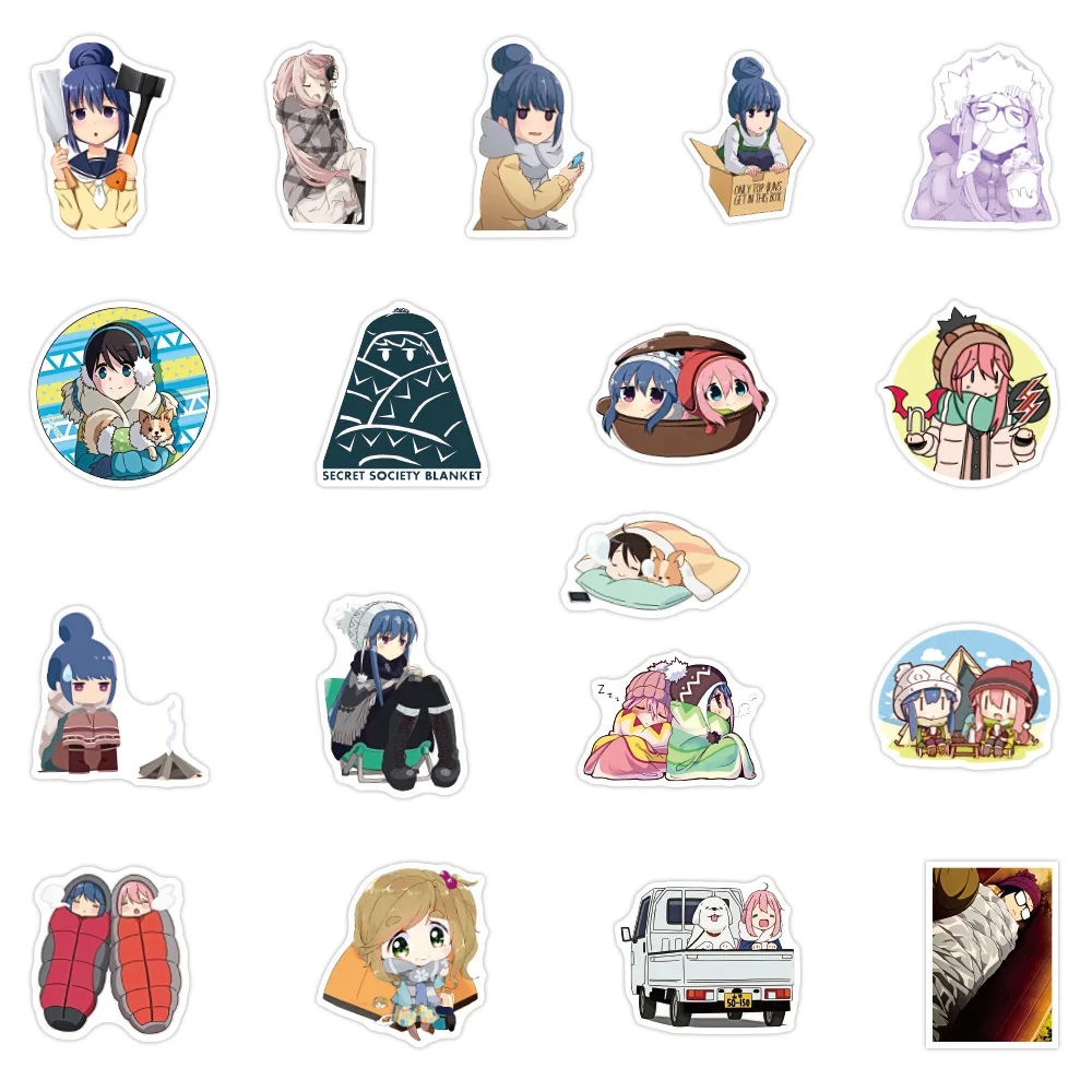 50 pieces Anime Sticker Yuru Camp Shima Rin Kagamihara Nadeshiko ...