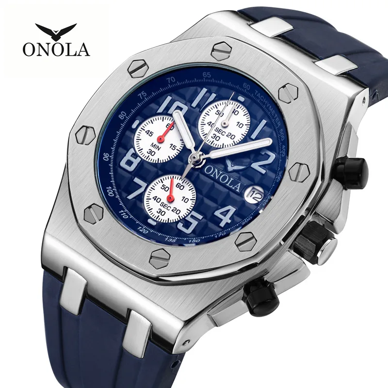 Mens Watch Luxury Brand Onola Quartz Wristwatches Fashion Military ...