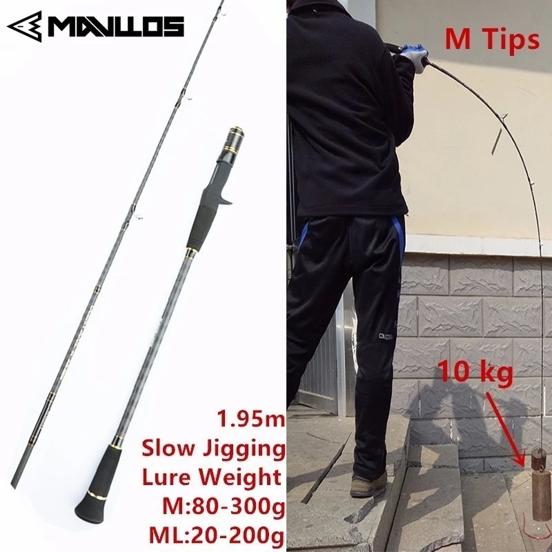 Mavllos 1.95m Slow Jigging Fishing Rod Casting Spinning Fishing Rod 2 ...