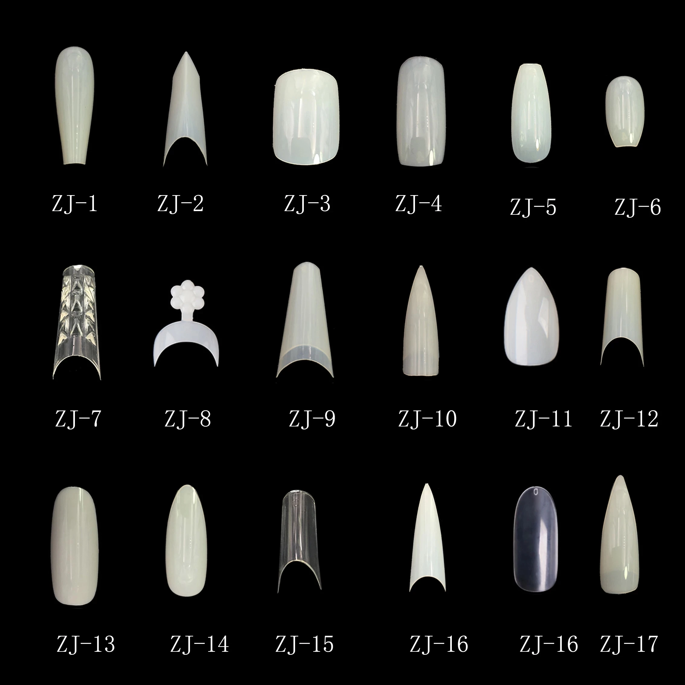 100/500pcs Short Edge Nail Tips / Prism Edge French Nail Tips White ...