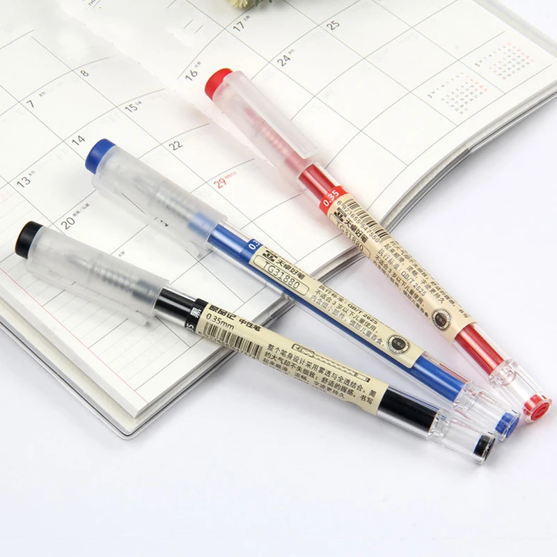 3 pcs/lot Japanese Gel Pen 0.35mm Black Blue Red Ink Pens Maker Pen ...