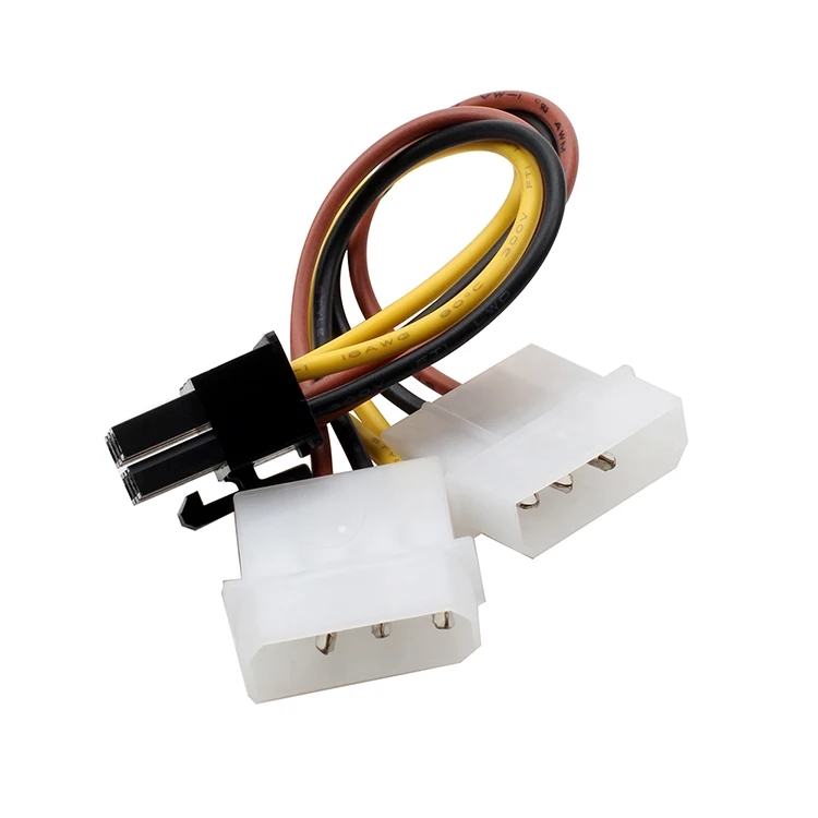 2 IDE Dual 4pin Molex IDE macho a 6 pines hembra PCI E Y Molex IDE adaptador de Cable de ...