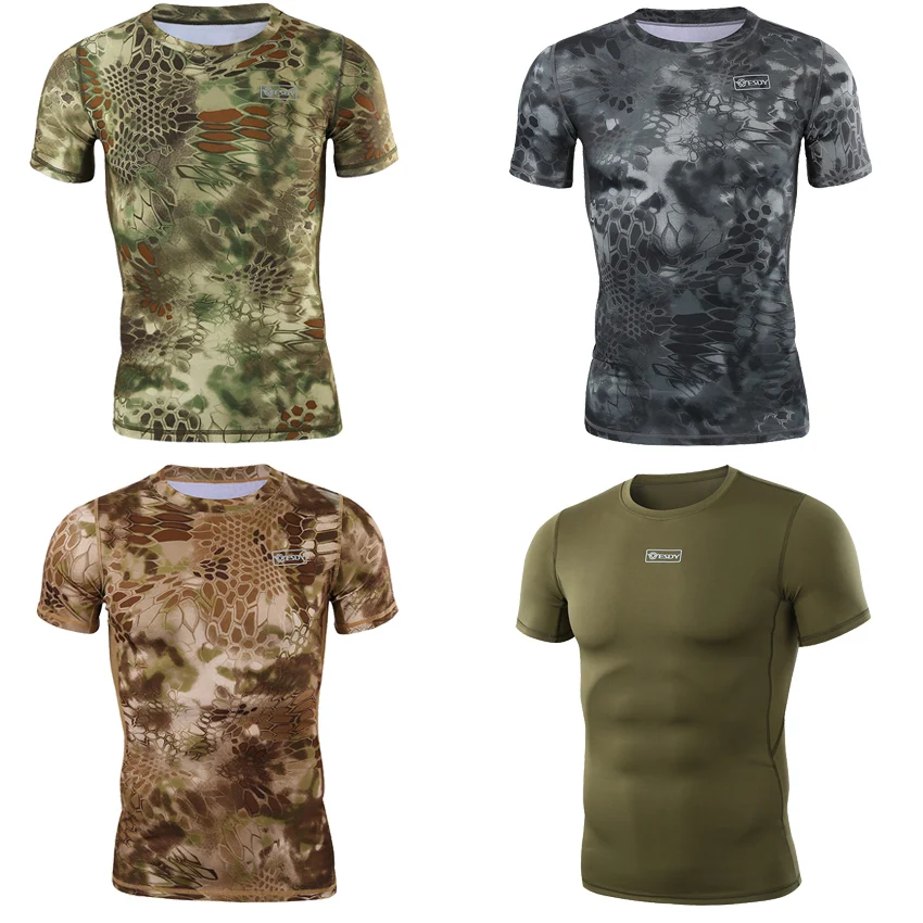 Shark Python 3d Print Short Sleeve Tactical Combat T-shirt Man Military ...