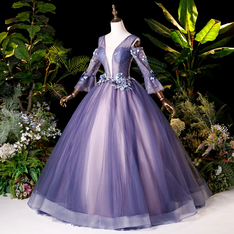 Purple Medieval Princess Dresses