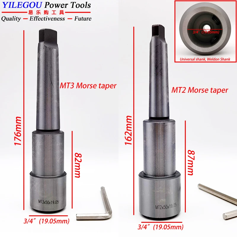 Annular Cutter Arbor With Mt2, Mt3 Morse Taper Shank. 3/4" (19.05mm ...