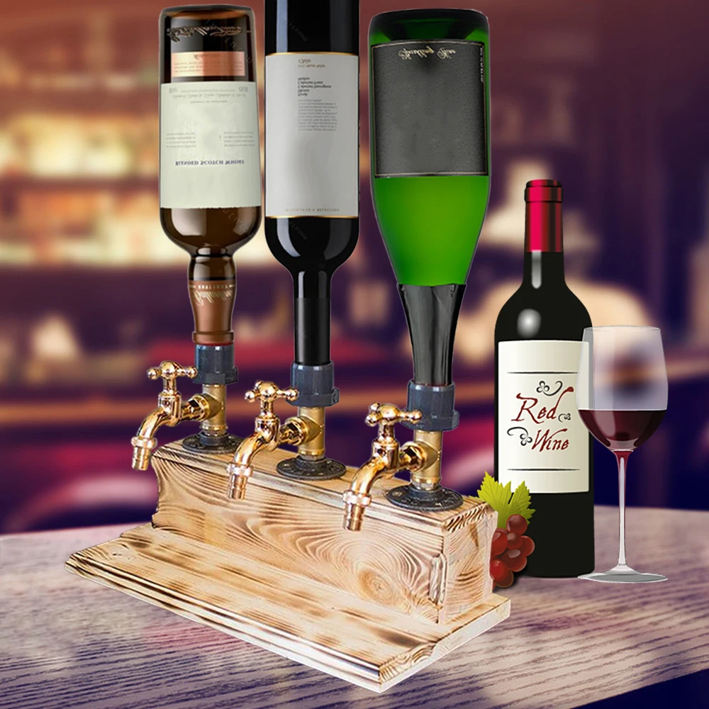 Cooking & Dining Racks & Holders Wooden Wine Tap Whisky Dispenser 3 ...