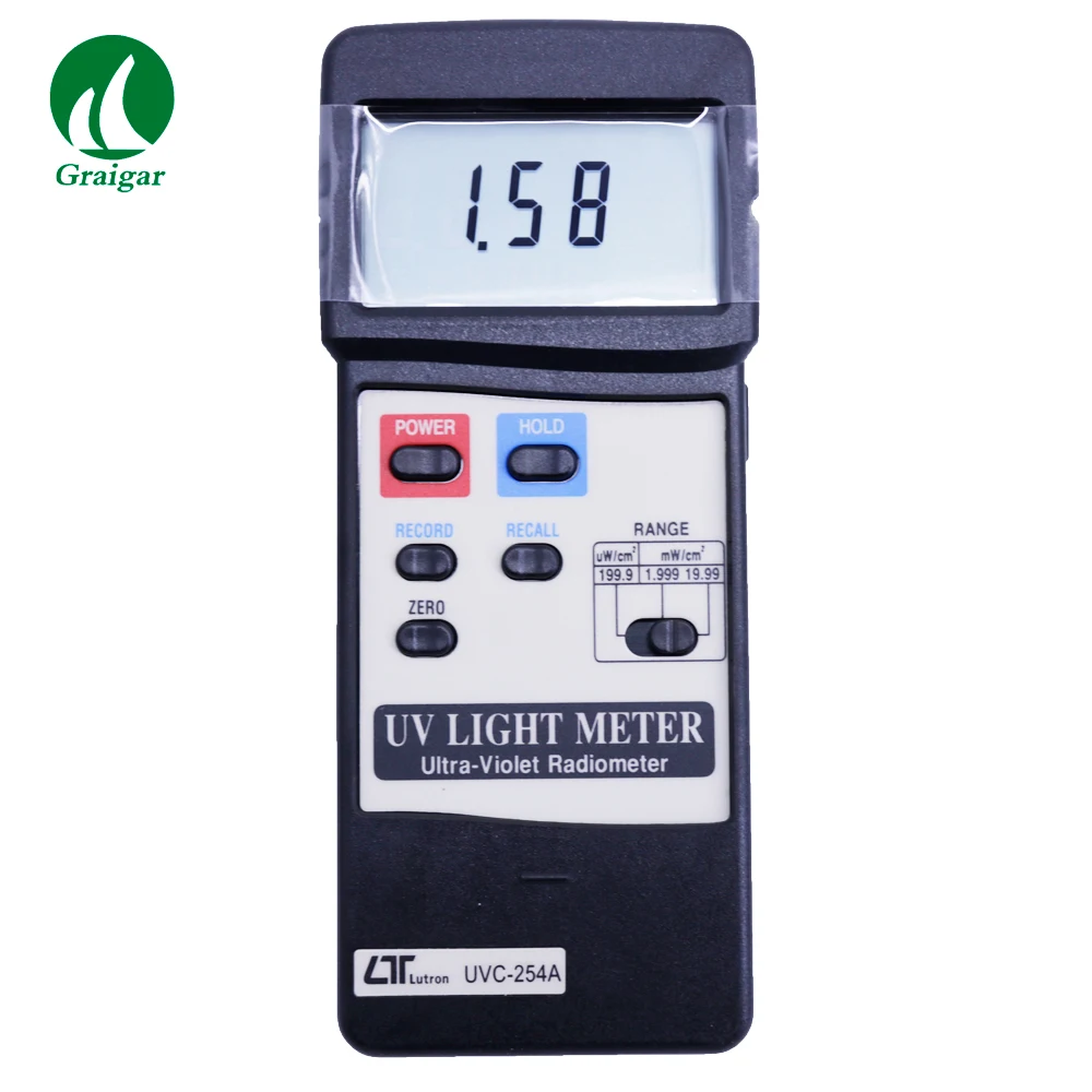 LUTRON UVC 254A RS 232/USB 컴퓨터 인터페이스가있는 디지털 자외선 측정기 Ultra Violet ...