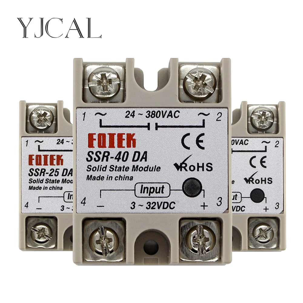 Ssr-10da Ssr-25da Ssr-40da 10a 25a 40a Solid State Relay Module 3-32v Input Dc 24-380v Ac Output ...