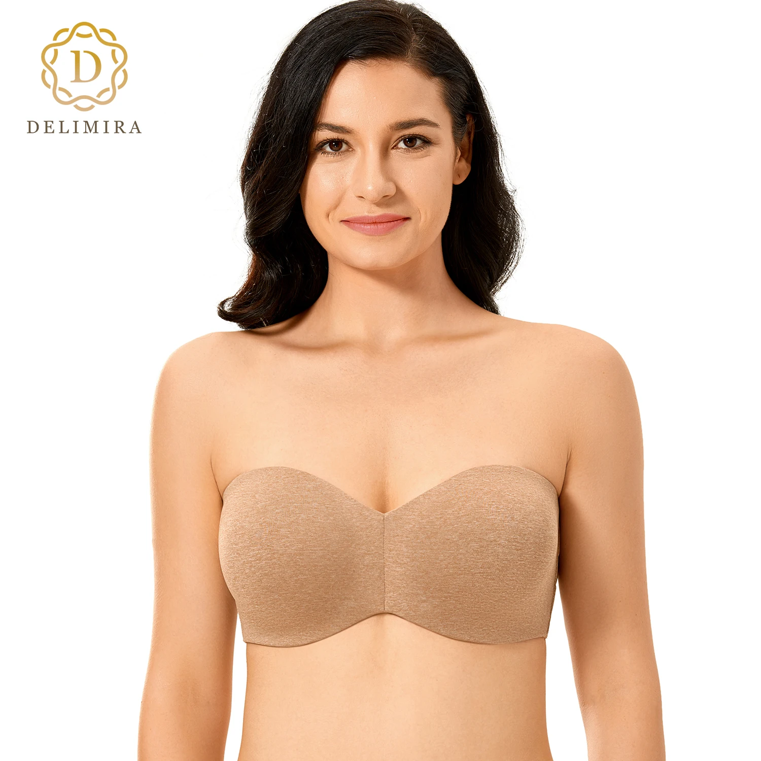 DELIMIRA Women's Strapless Bra Multiway Plus Size Non padded Minimizer Bras Underwire Reducer ...