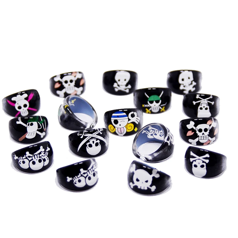 10-20pcs-Cartoon-Black-Skull-Samurai-Pirate-Kids-Boy-Rings-Halloween ...