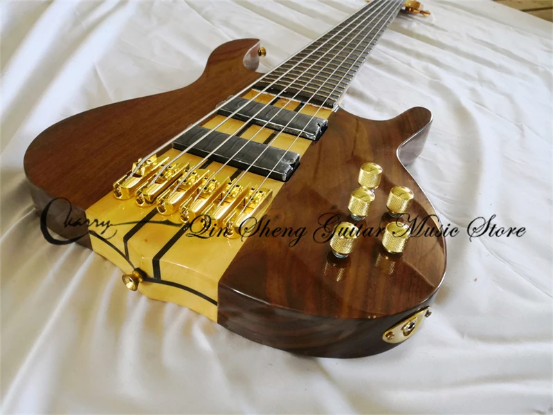 Order Booking 6 Strings Electric Guitar Bass,Maple Neck Through Walnut ...