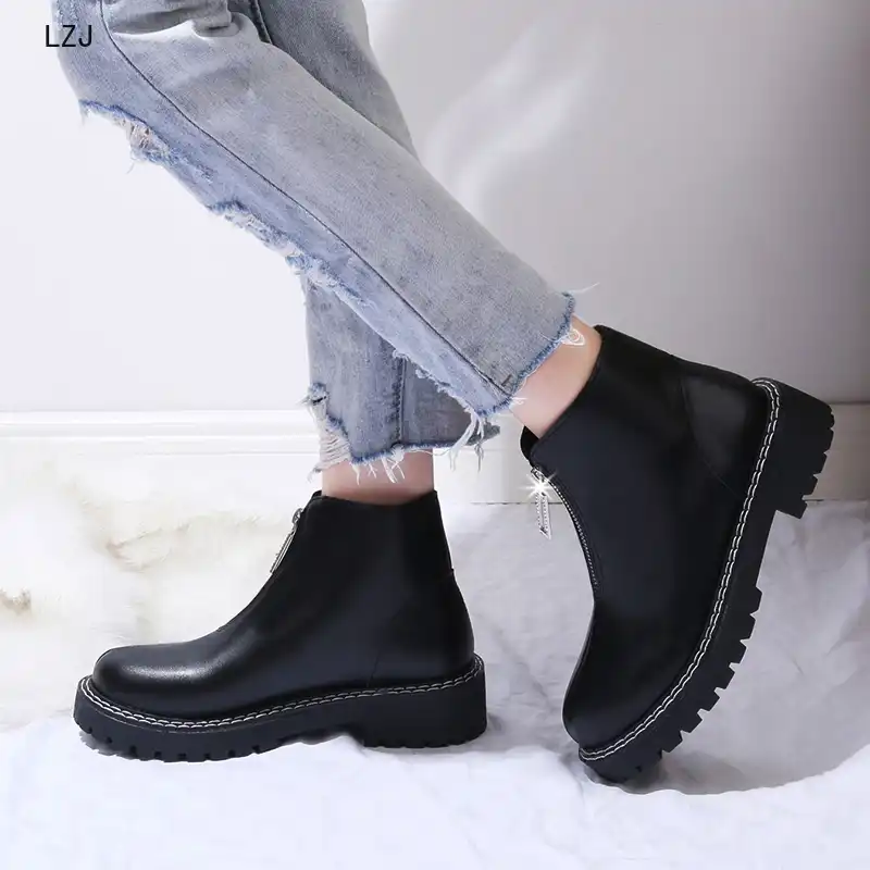 Venta > botas cortas de cuero mujer > en stock