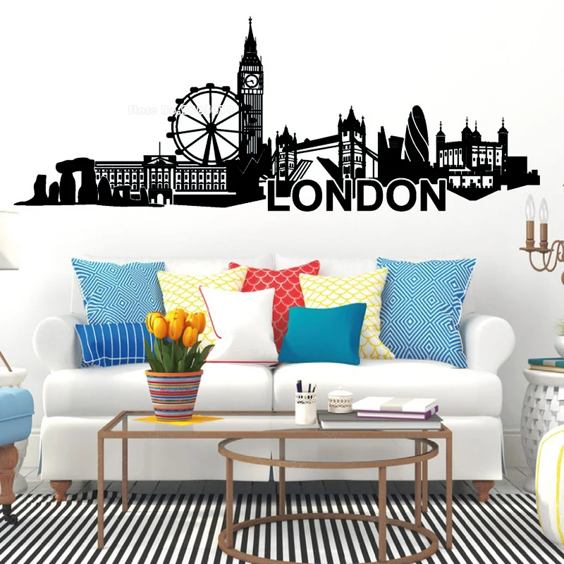 England-City-Wall-Decals-Wall-Stickers-London-City-Skyline-Decoration ...